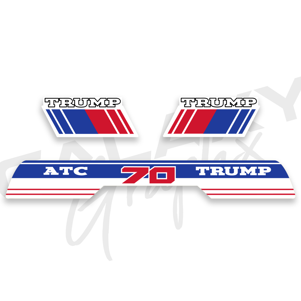 1985 ATC70 TRUMP Premium Decal Graphics Kit Red White – GalaxyGraphx