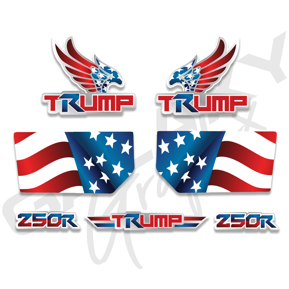 1986 ATC 250R TRUMP American Flag Complete Decal Graphics Kit ...