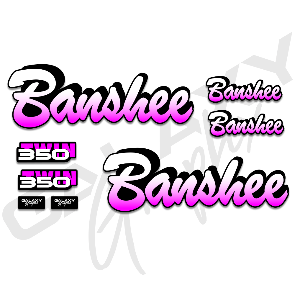 1990 Yamaha Banshee Decal Graphics Kit Black Pink – GalaxyGraphx