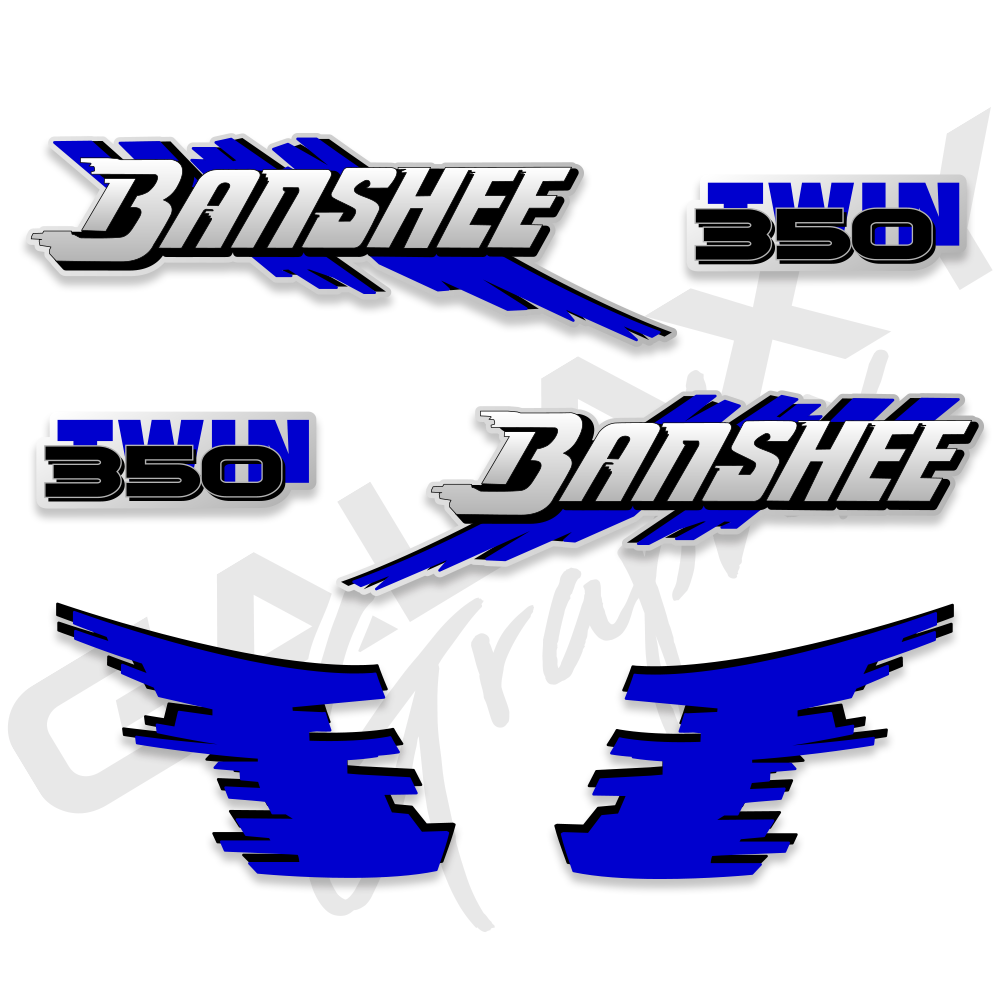 Yamaha Banshee 1991 1992 1993 Premium Decal Graphics Kit Blue ...
