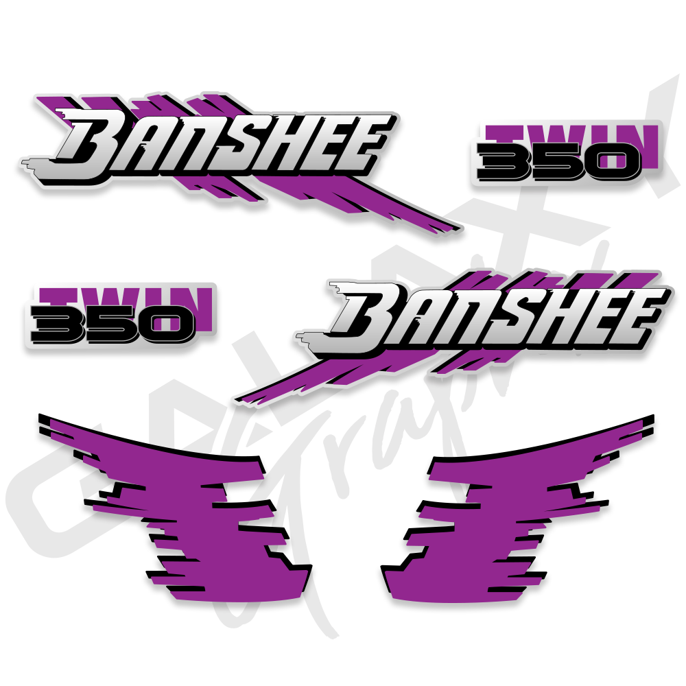 Yamaha Banshee 1991 1992 1993 Premium Decal Graphics Kit Purple ...