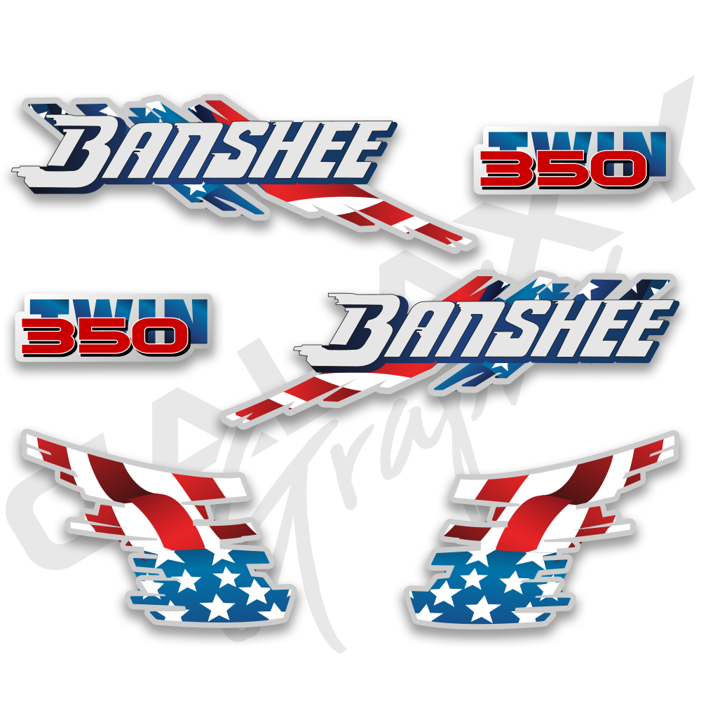 Yamaha Banshee 1991 1992 1993 Premium Decal Graphics Kit American Flag ...