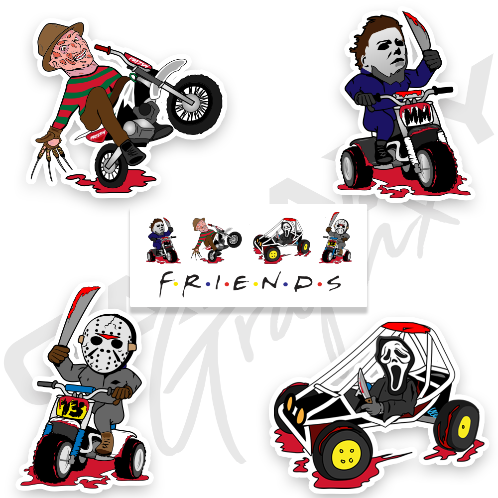KILLER FRIENDS Premium 4" Decal Sticker Pack – GalaxyGraphx