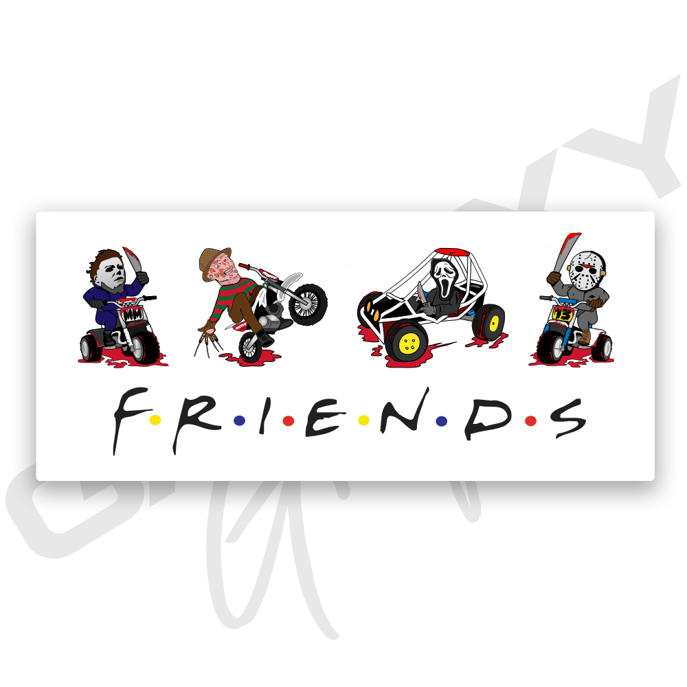 GalaxyGraphx KILLER FRIENDS Premium Vinyl Decal Slap Up Sticker