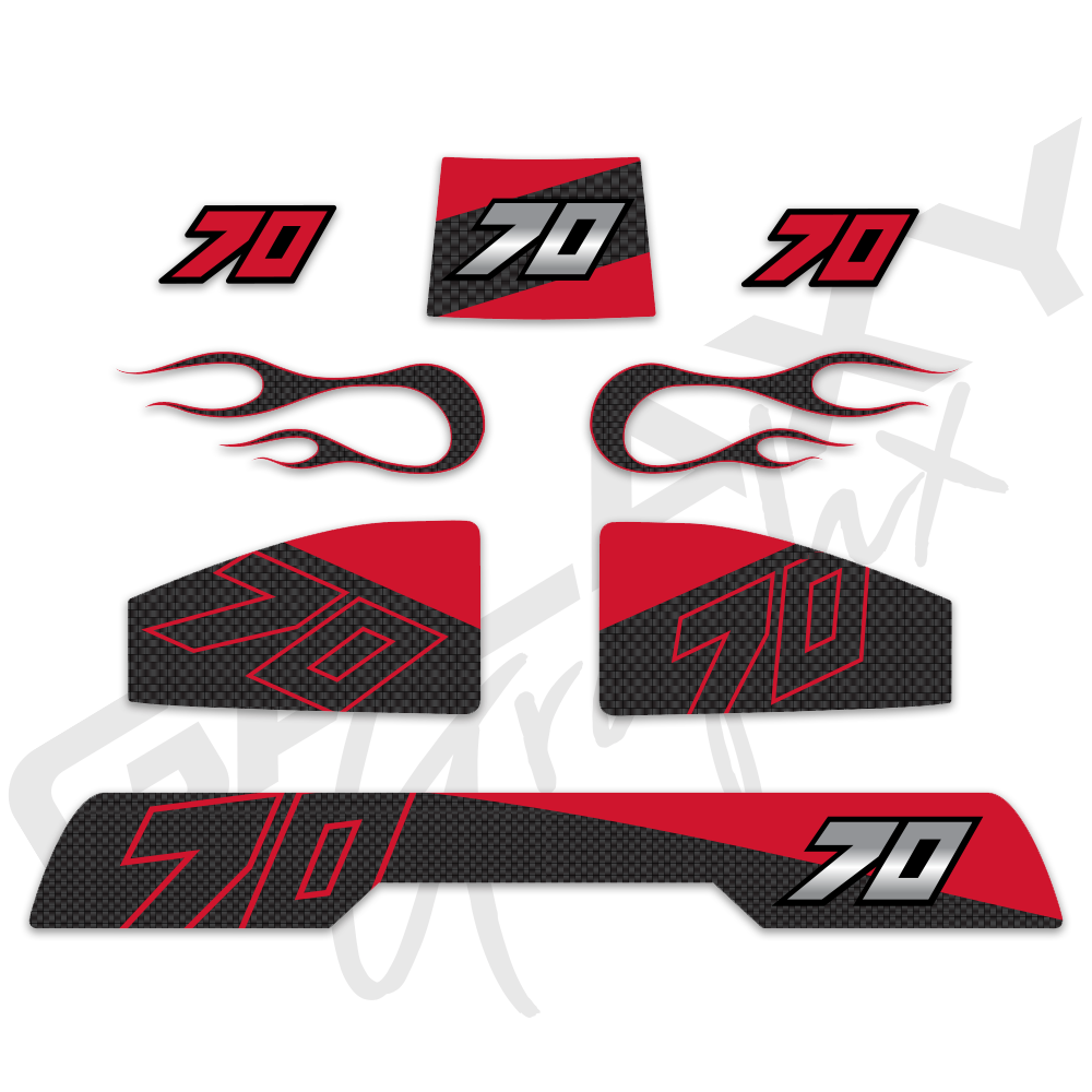 1973 ATC70 Premium 8 Piece Carbon Fiber Complete Graphic Decal Kit - A ...