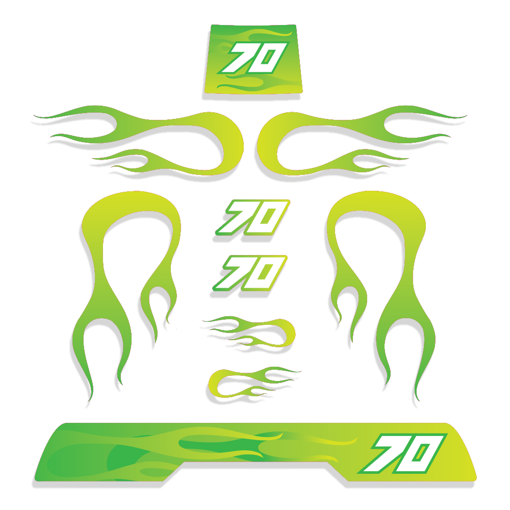 1973 Premium ATC70 10 Piece Flames Decal Graphics Kit- Assorted Colors ...