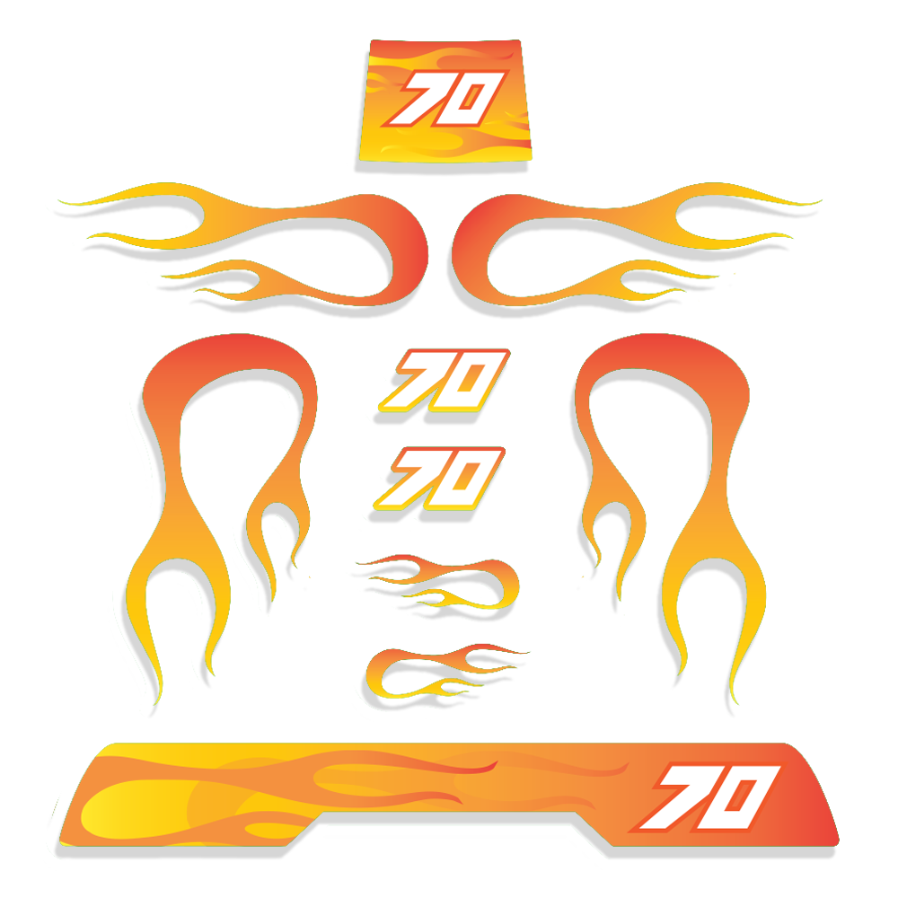 1973 Premium ATC70 10 Piece Flames Decal Graphics Kit- Assorted Colors ...