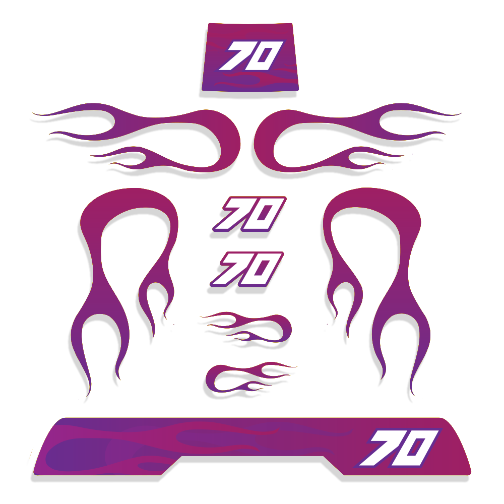 1973 Premium ATC70 10 Piece Flames Decal Graphics Kit- Assorted Colors ...