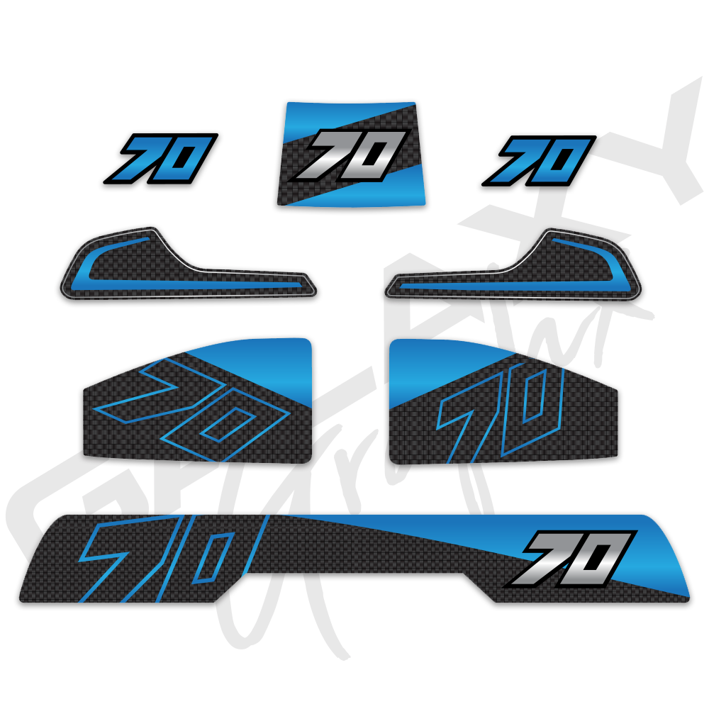 1974 ATC70 Premium 8 Piece Carbon Fiber Complete Graphic Decal Kit - A ...