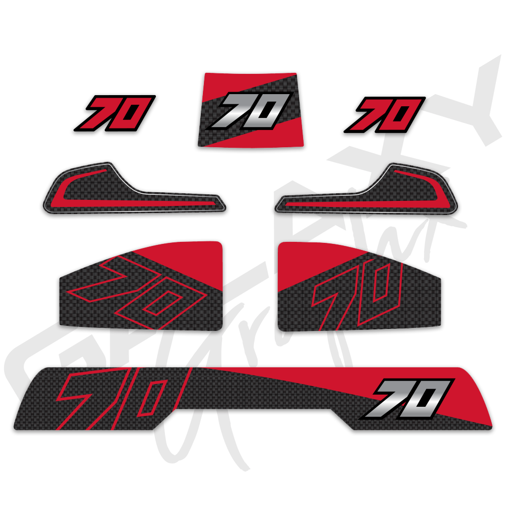 1974 ATC70 Premium 8 Piece Carbon Fiber Complete Graphic Decal Kit - A ...
