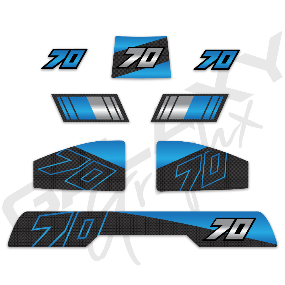 1985 ATC70 Premium 8 Piece Carbon Fiber Complete Graphic Decal Kit - A ...