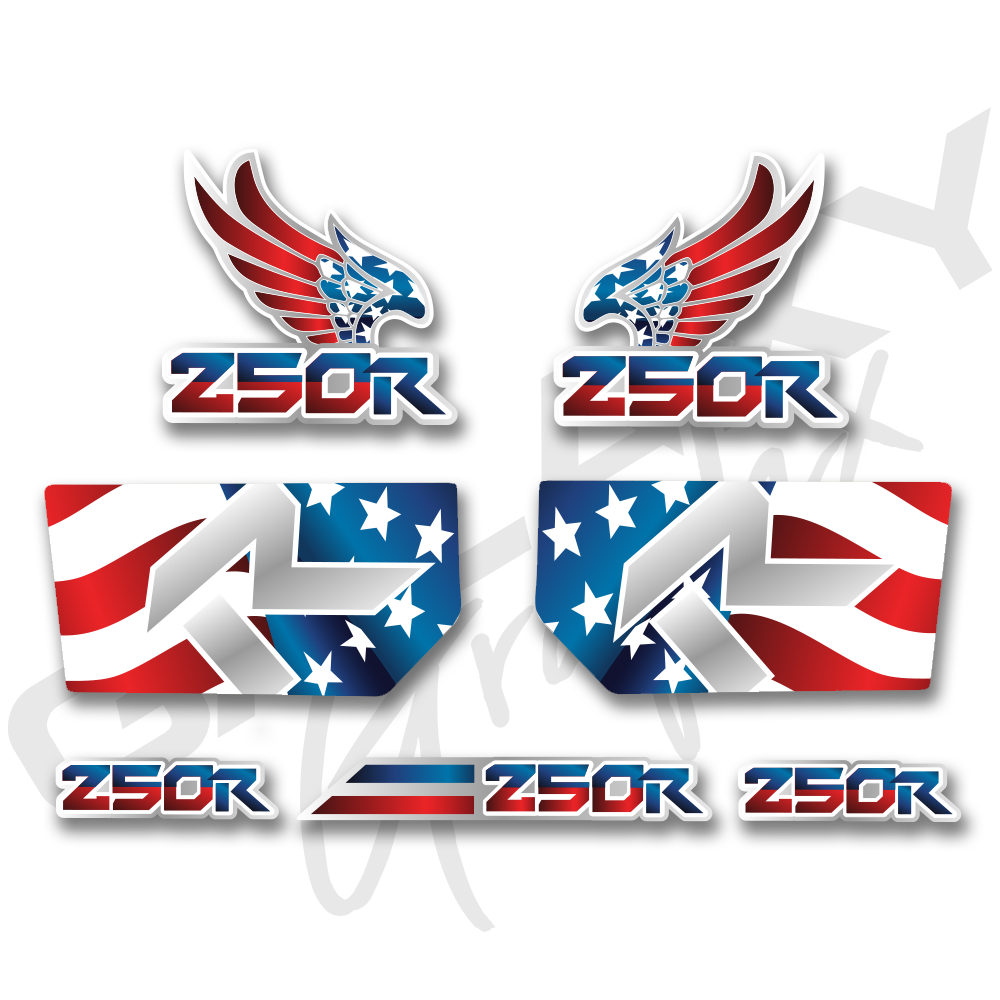 1986 ATC 250R "R" Stars & Stripes American Flag Complete Decal Graphic ...
