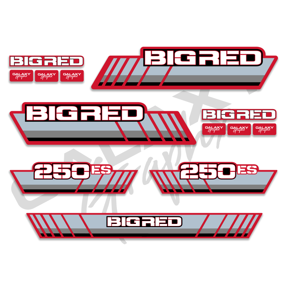 1986 Big Red 250ES Decal Graphics Kit Red – GalaxyGraphx