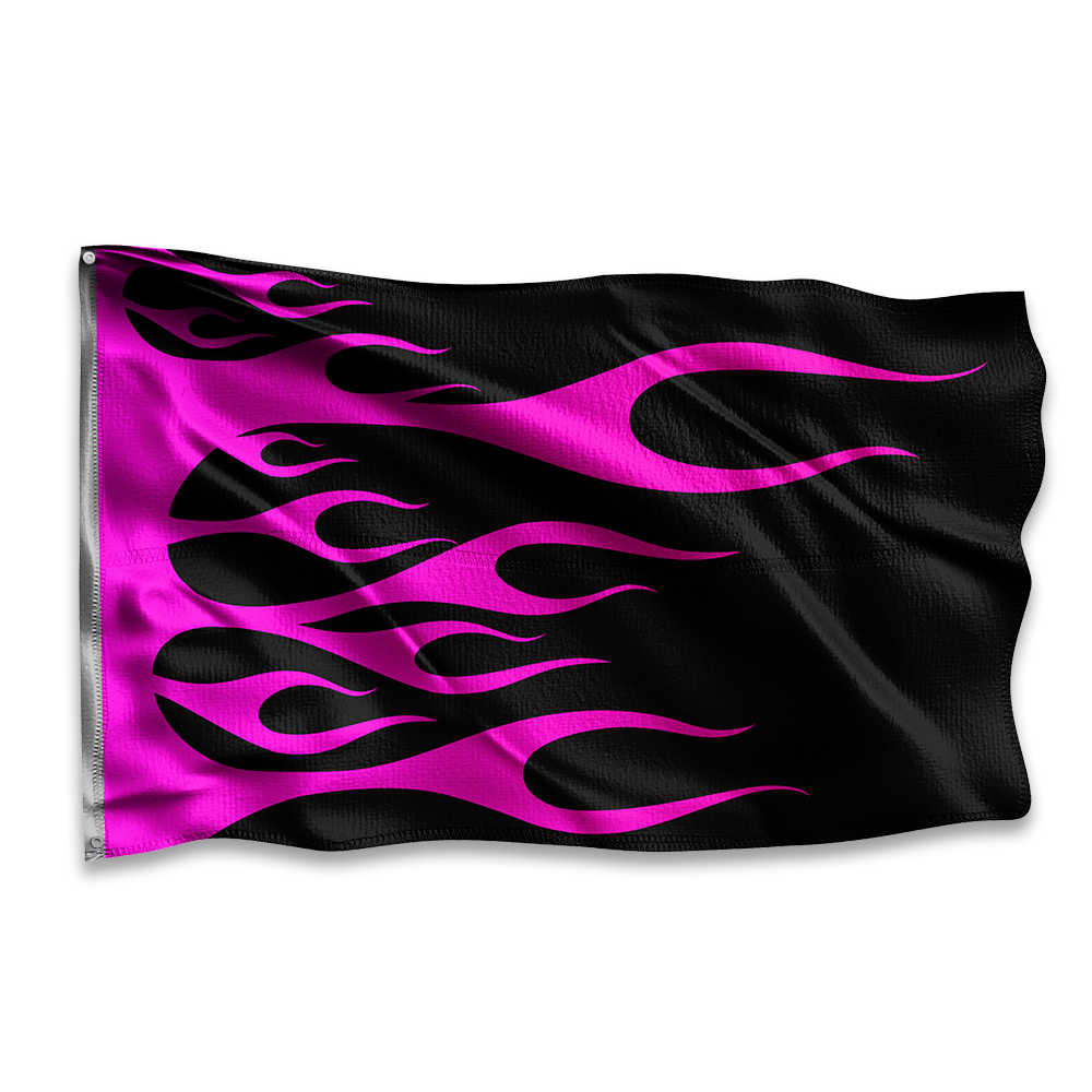 Pink Flames Race Flag – GalaxyGraphx