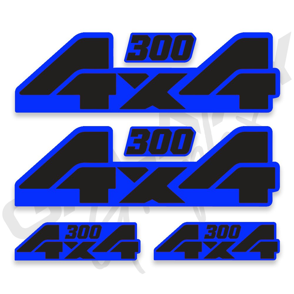 TRX 300 4X4 Decal Graphics Kit Blue Black – GalaxyGraphx