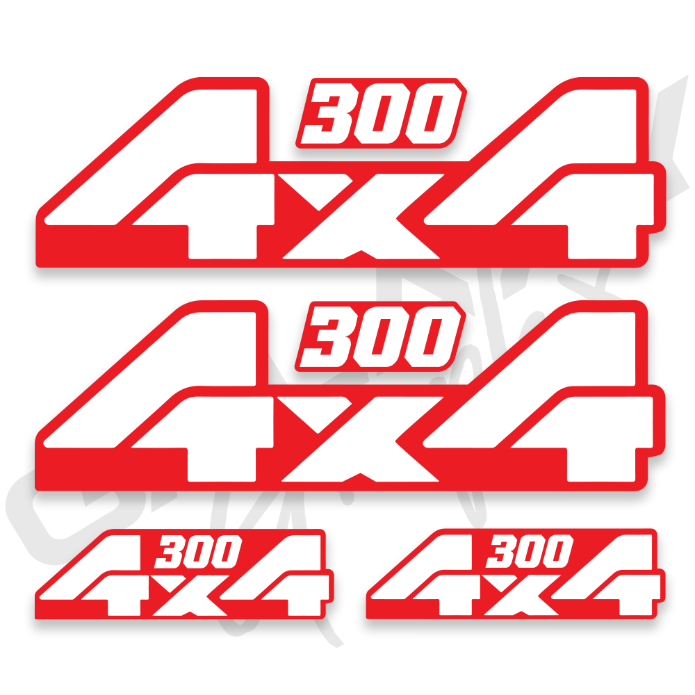 TRX 300 4X4 Decal Graphics Kit Red White – GalaxyGraphx